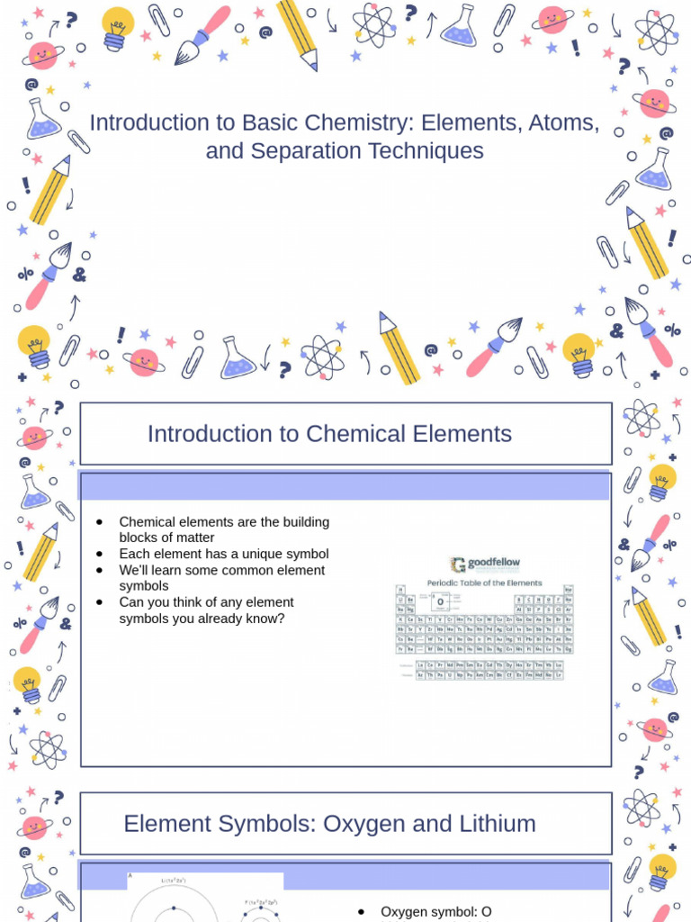 Introduction to Basic Chemistry_ Elements, Atoms, and Separation ...
