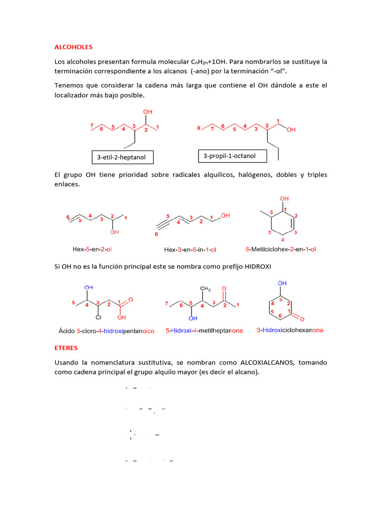 ALCOHOLES Y ETERES-soluciones | PDF | Química Orgánica | Química