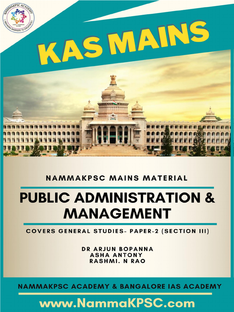 Public Administratin & Management For KAS Mains by NammaKPSC | PDF ...