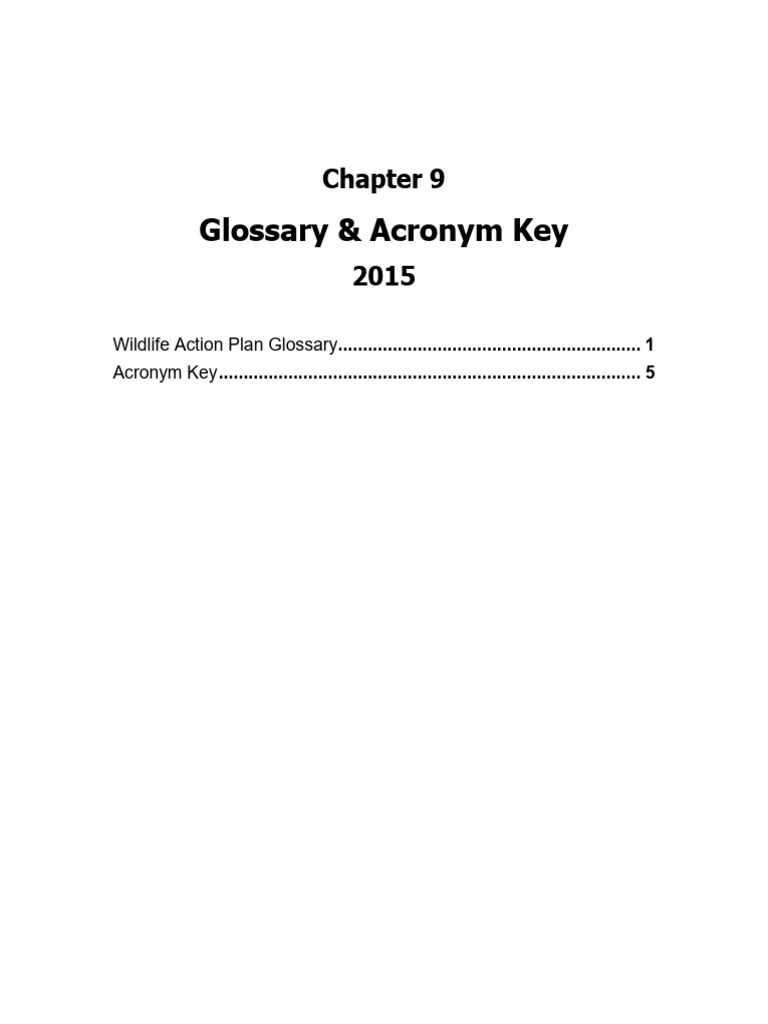 15-Wildlife Glossary and Acronyms | PDF | Habitat | Invasive Species