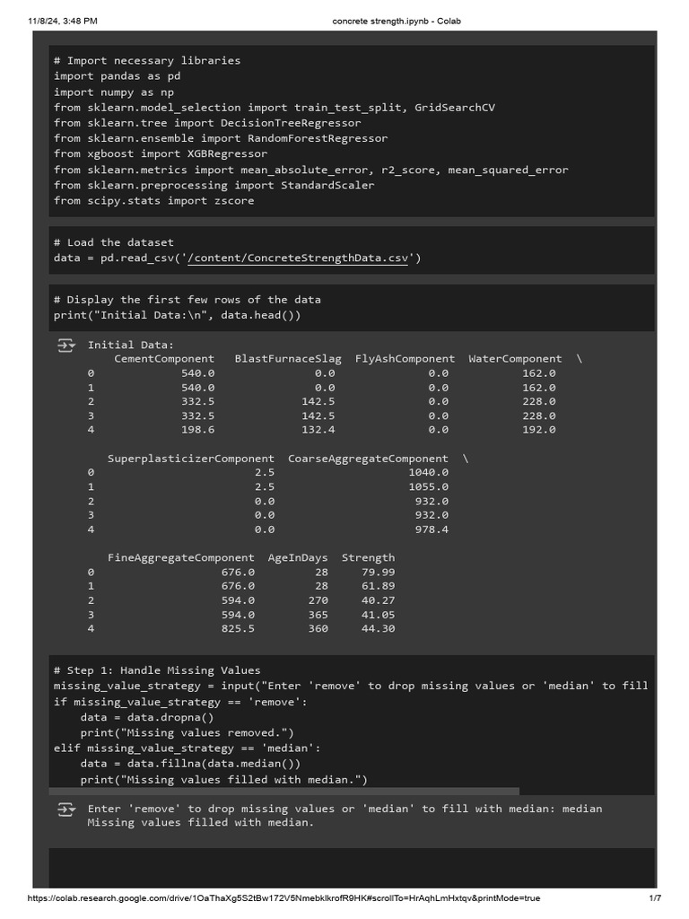 Concrete Strength.ipynb - Colab | PDF | Data Analysis | Statistical Analysis