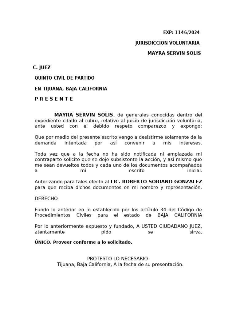 Desistimiento Mayra | PDF