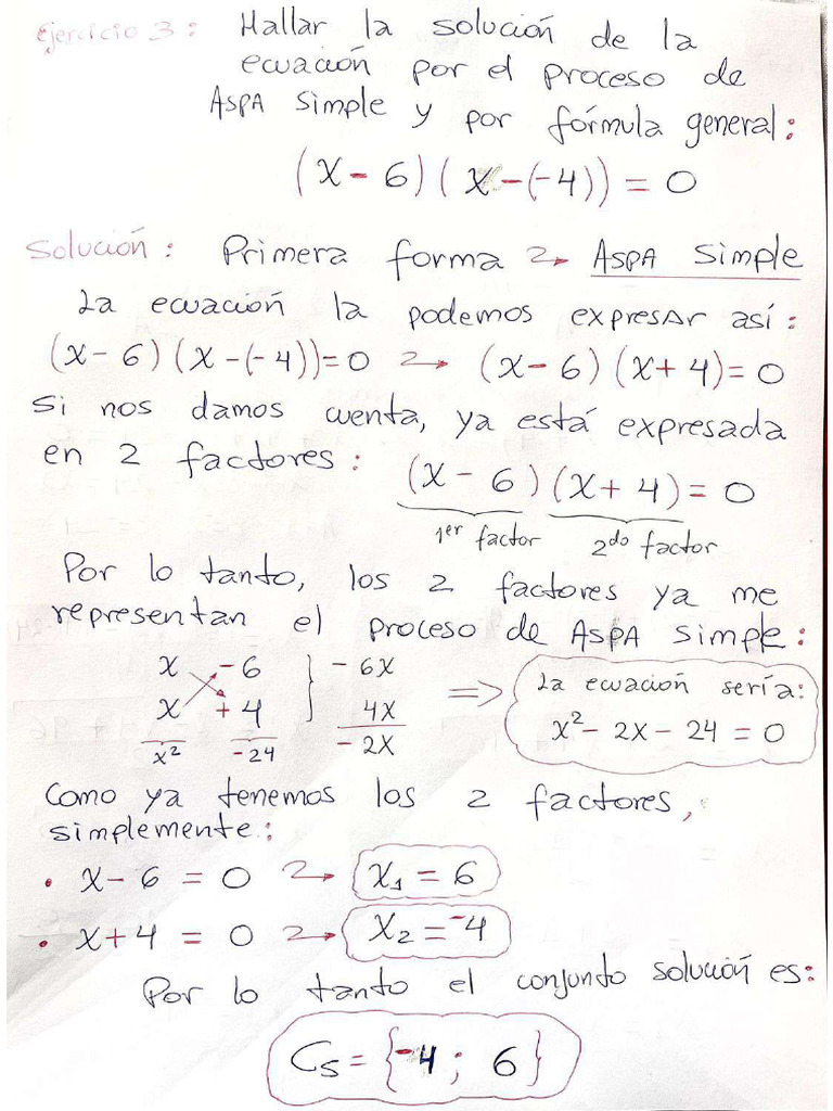 Ecuaciones de 2do Grado - Ejercicio 3 | PDF