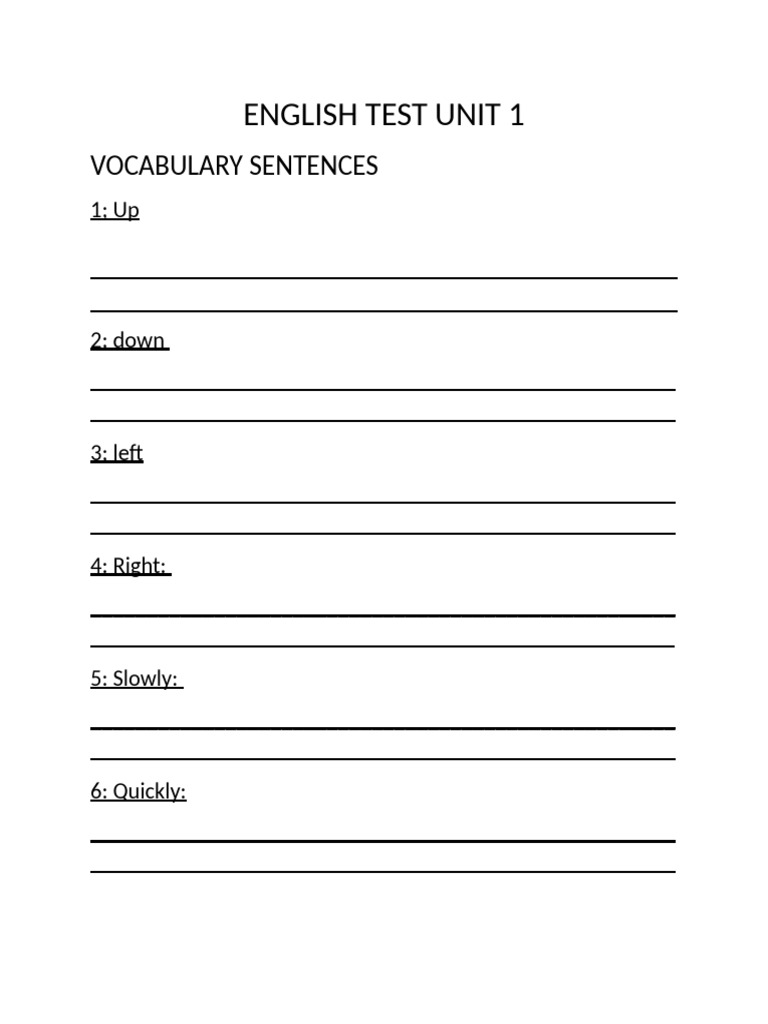 English Test Unit 1 | PDF