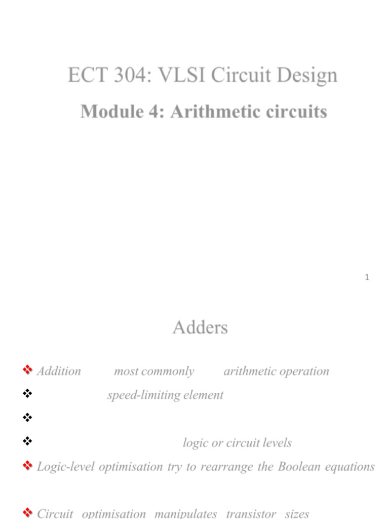 8 ECT 304 - VLSI Circuit Design Module 4 | PDF | Multiplication | Digital Electronics