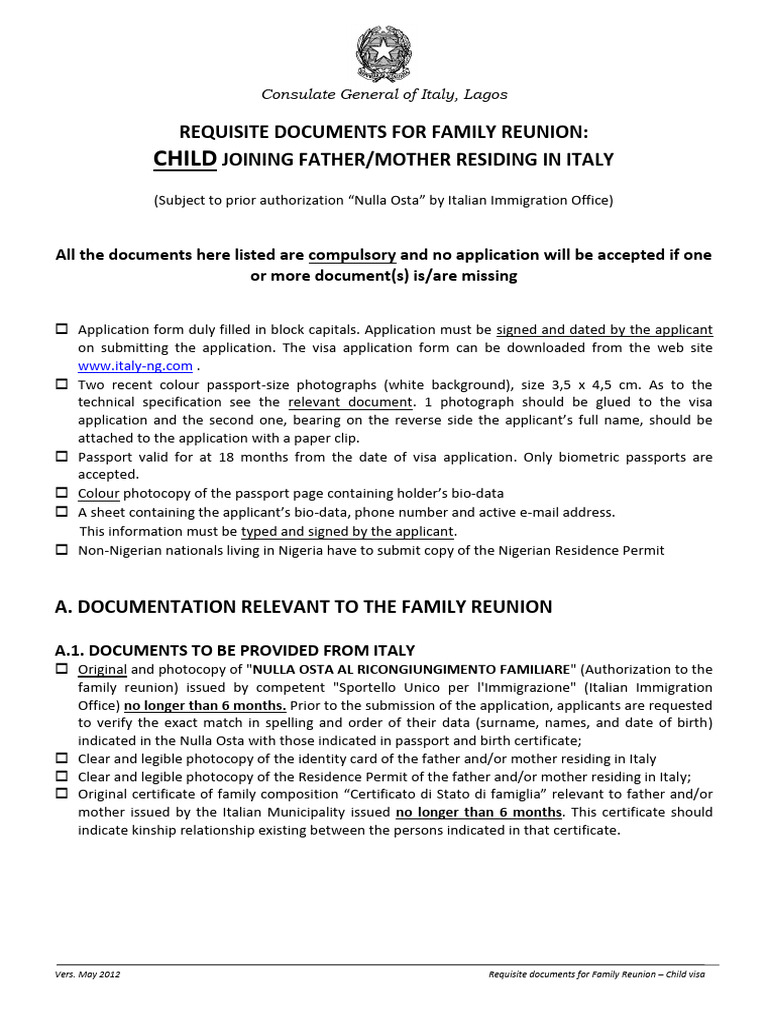 child_joining_parents | PDF | Identity Document | Travel Visa