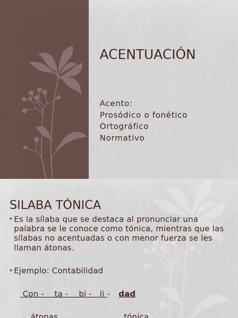 Acentuación | PDF | Sílaba | Fonética