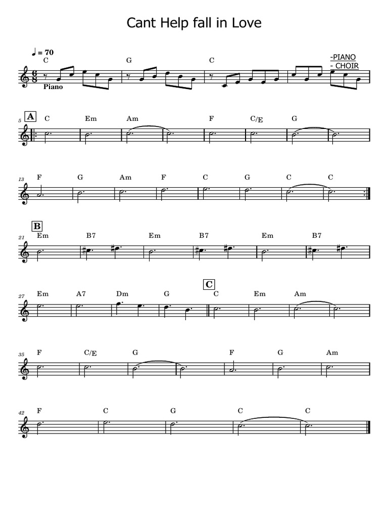 Cant - Help - Fall - in - Love - C - Violino | PDF
