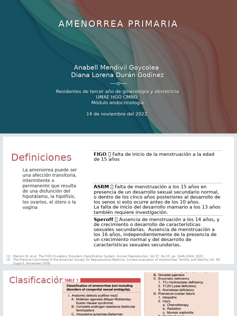 Amenorrea primaria | PDF | Hormona luteinizante | Especialidades Medicas
