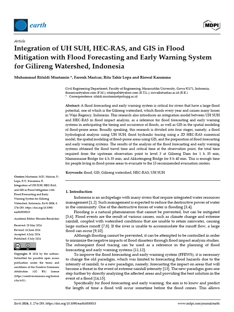Integration of UH SUH HEC-RAS and GIS in Flood Mit2024 | PDF | Flood ...