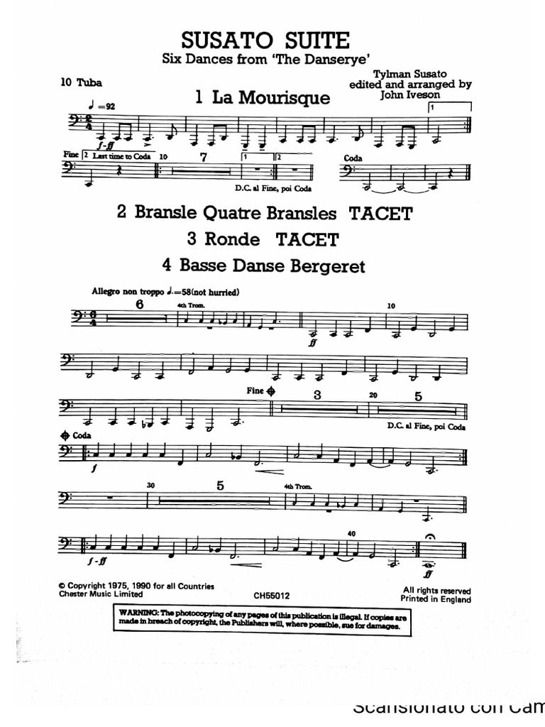 Susato Suite Tuba | PDF