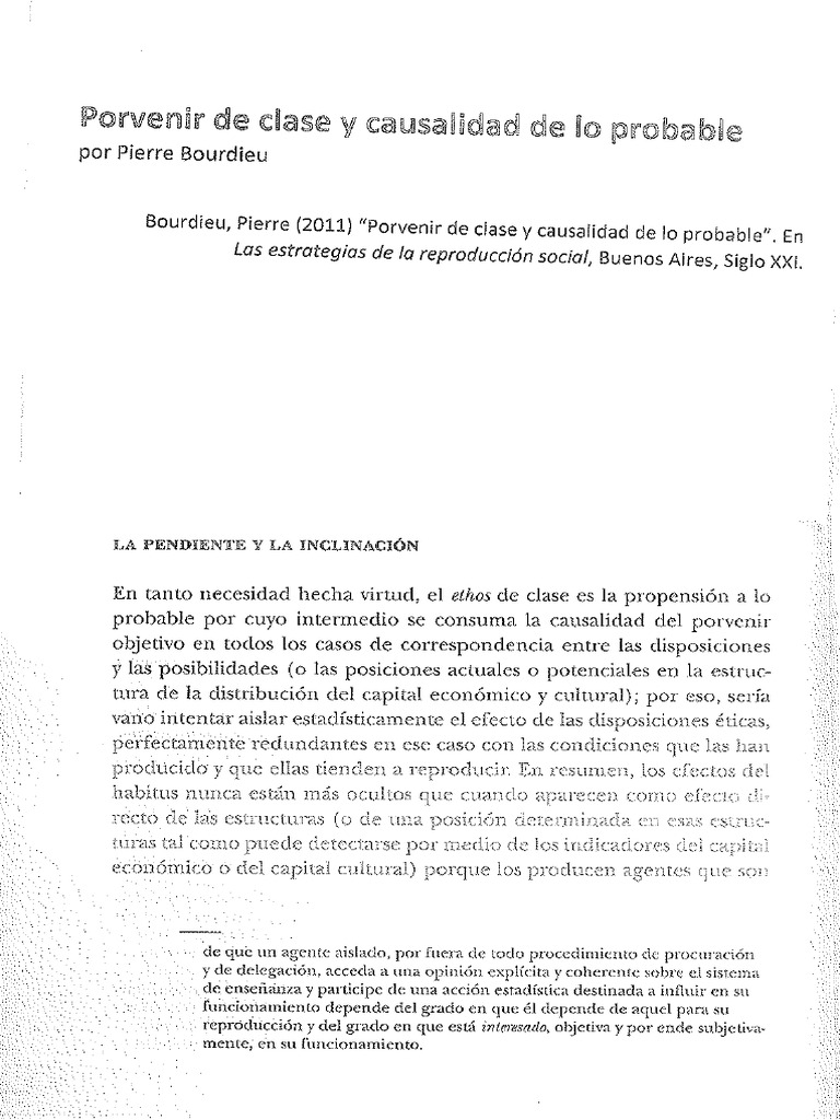 Texto 12. Bourdieu Porvenir de Clase | PDF
