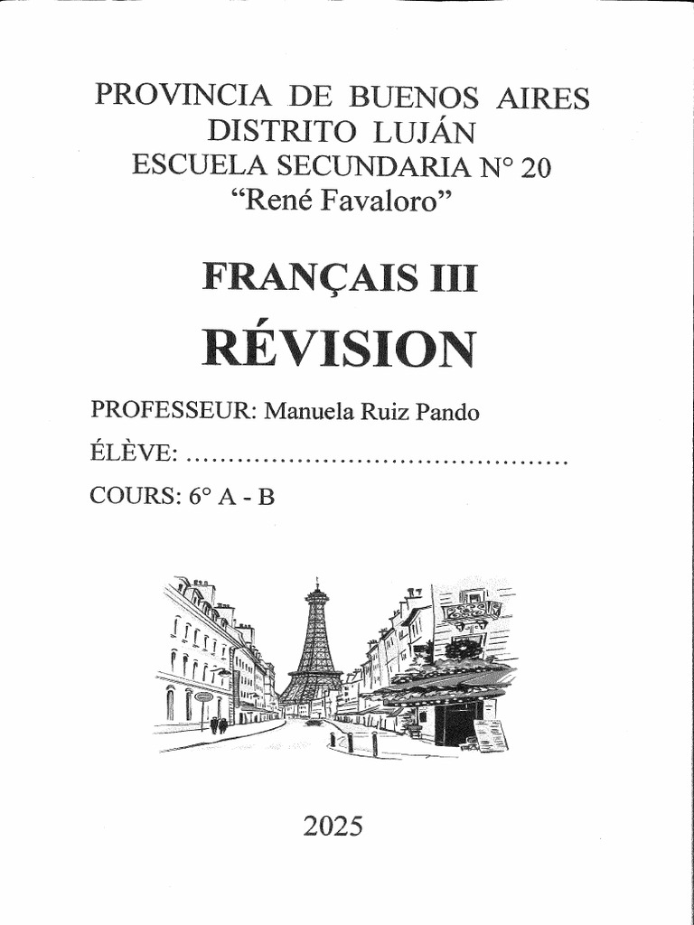FRANCÉS 6° A y B REPASO MARZO | PDF