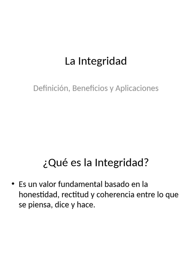 Integridad Presentacion | PDF