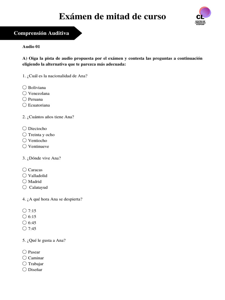 Exámen de Mitad de Curso | PDF