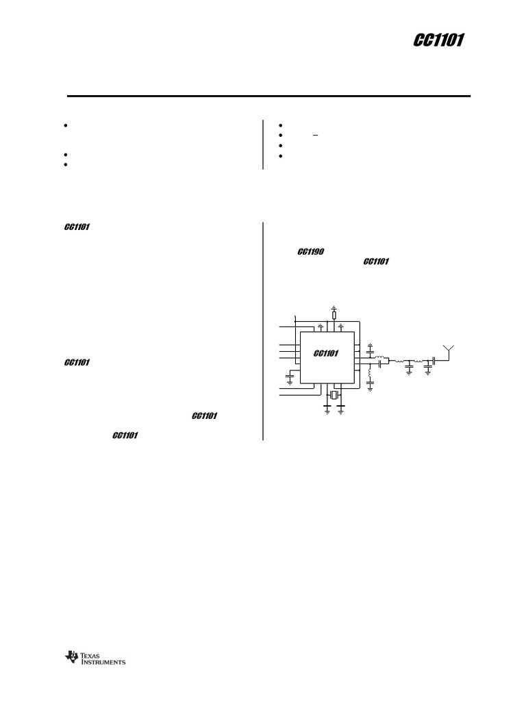 CC 1101 | PDF | Modulation | Network Packet