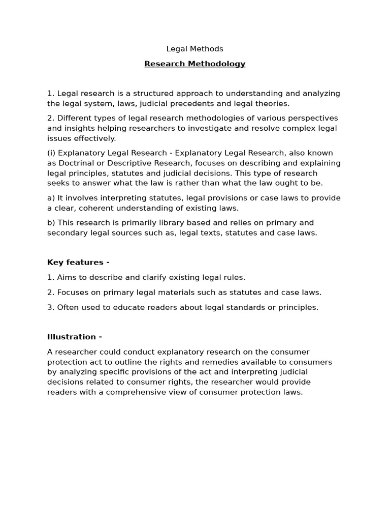 Legal Methods - Research Methodologies | PDF | Methodology | Case Law