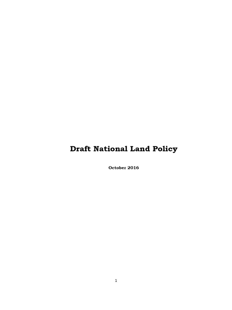 Draft National Land Policy 2016 | PDF | Policy | Urban Planning