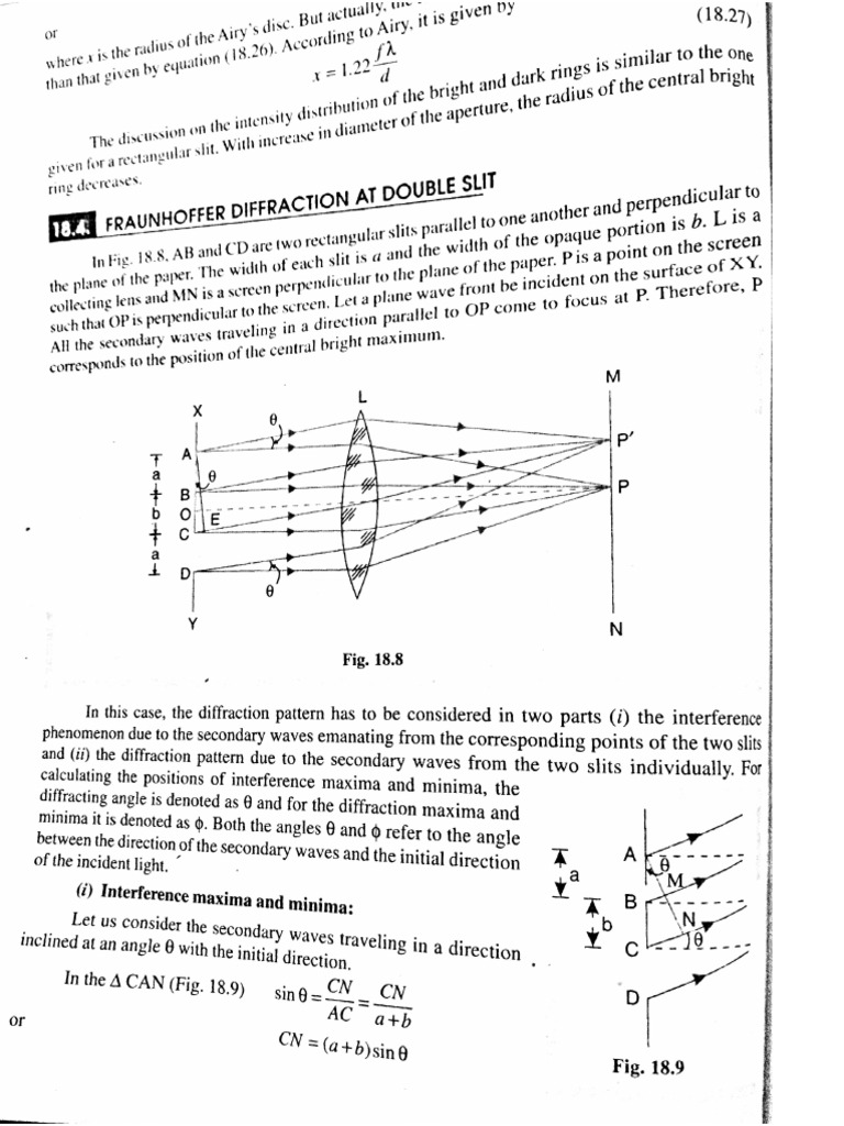 Fraunhoffer Diffraction at Double Slit | PDF