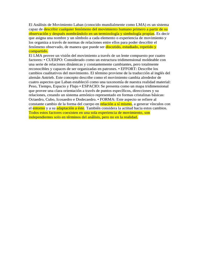 El Análisis de Movimiento Laban | PDF