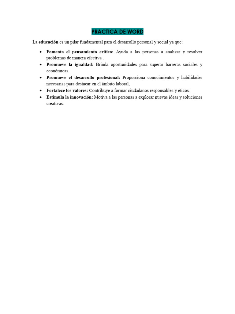 Practica de Word | PDF