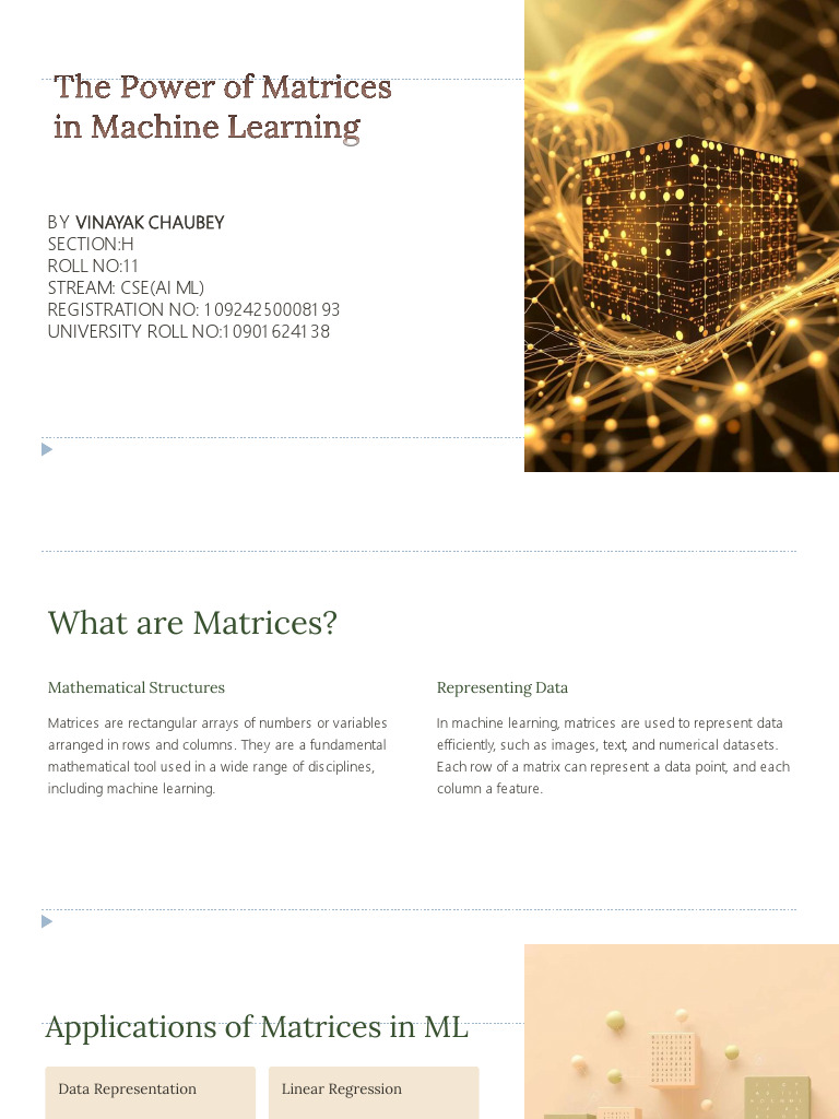 The Power of Matrices in Machine Learning | PDF | Matrix (Mathematics) | Principal Component ...