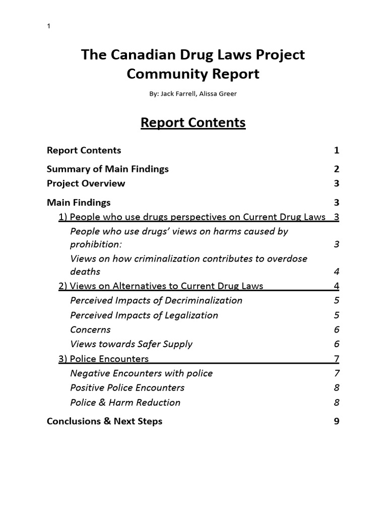 The Canadian Drug Laws Project - T.Furtick Edits | PDF | Psychoactive Drugs | Social Aspects Of ...