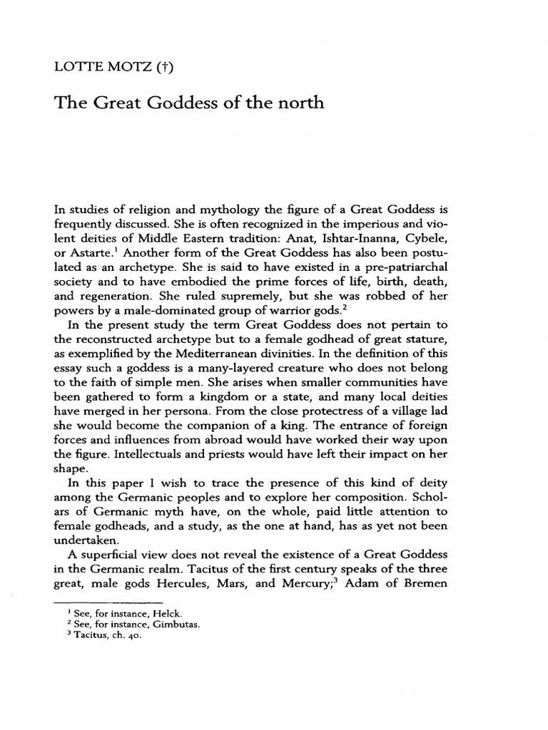 The Great Goddess of The Noth | PDF | Norse Deities | Norse Mythology