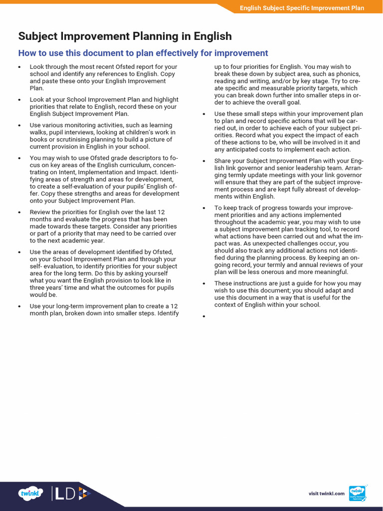 T SLT 1417 English Subject Specific Improvement Planning Template Ver 2 ...