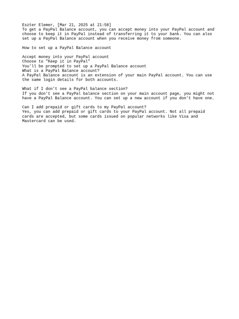 How To Get A PayPal Balance Account | PDF