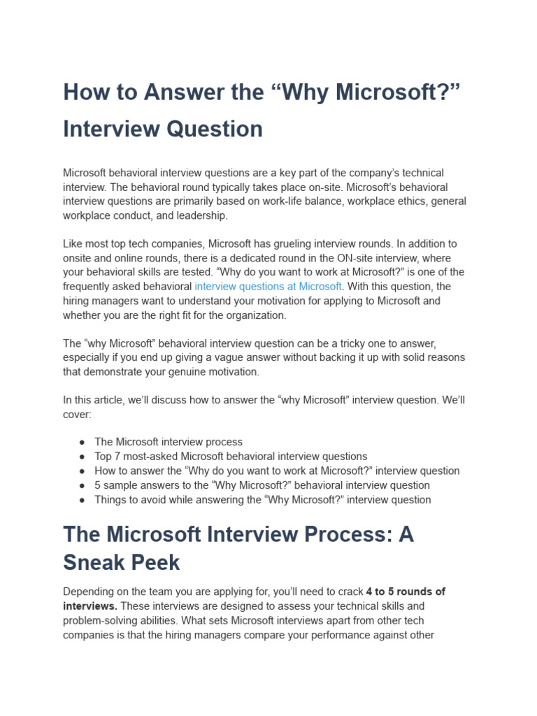 61c0af38de905792fa58e2b4 - Microsoft Interview Questions | PDF ...