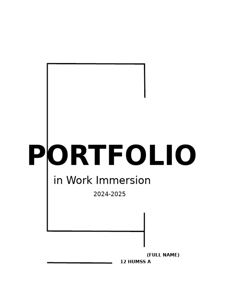 WORK-IMMERSION-PORTFOLIO-FORMAT | PDF