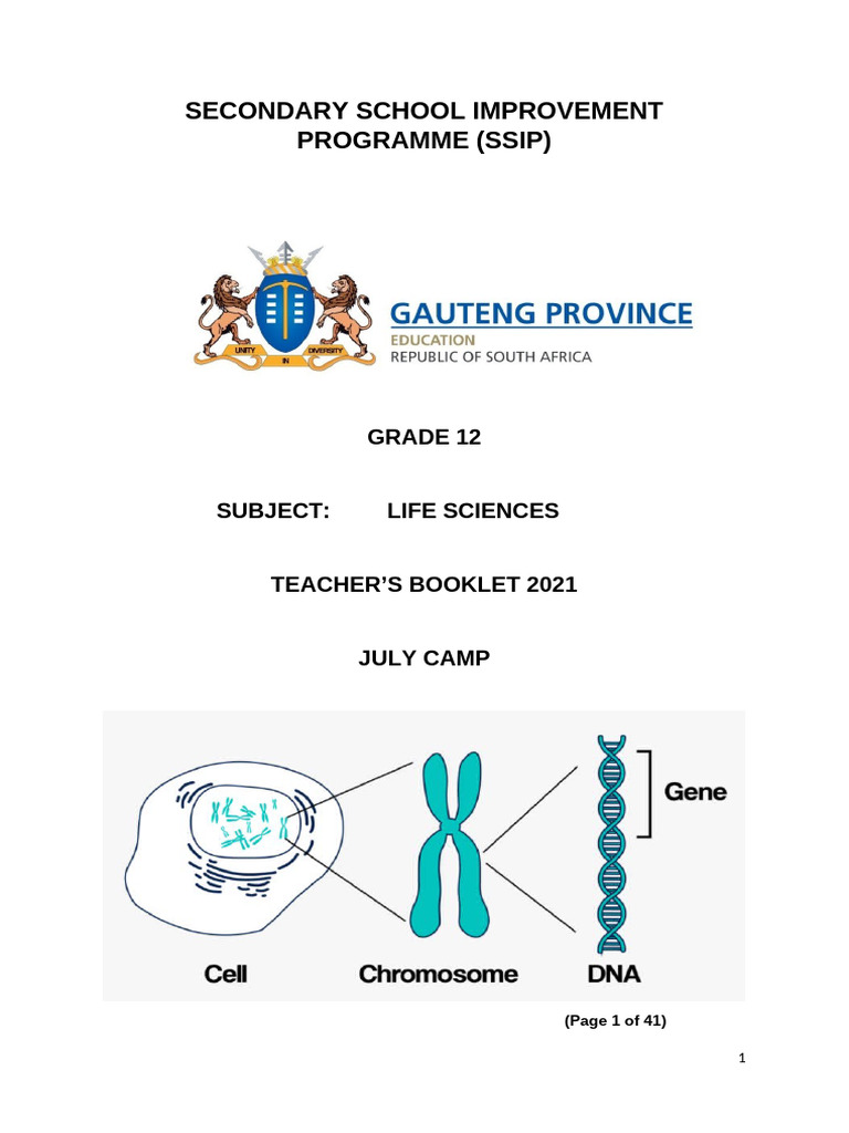 Life Sciences Teacher's Booklet July Camp 2021 | PDF | Messenger Rna ...