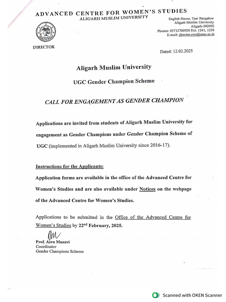 Form For Gender Champion | PDF