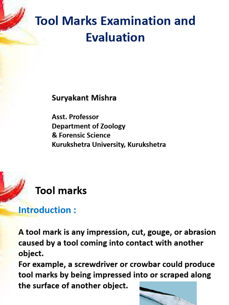 Forensic Tool Marks Examination Guide | PDF | Tools | Photograph