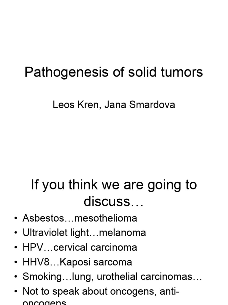 Pathogenesis of Solid Tumors | PDF | Immunotherapy | Cancer