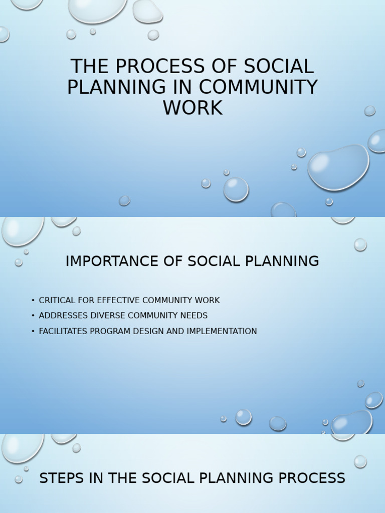 The Process of Social Planning in Community Work | PDF | Social Work | Evaluation