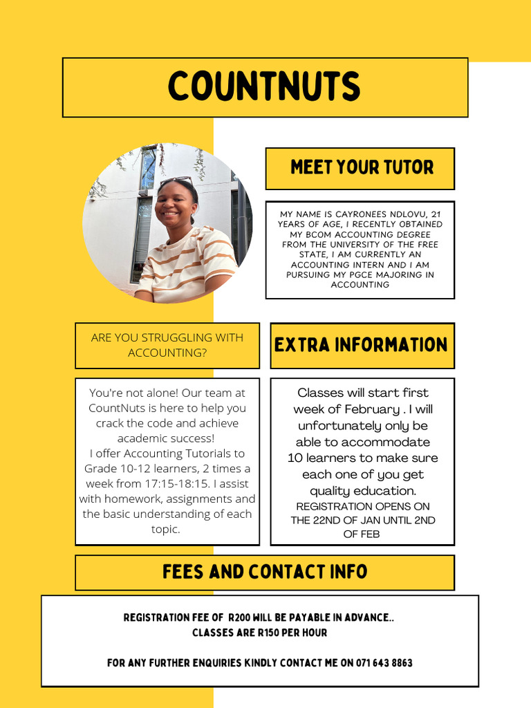 Yellow White Simple Meet The Teacher Poster PDF | PDF