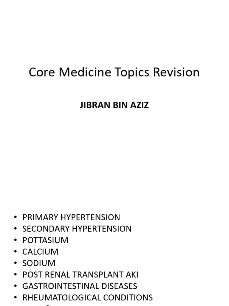 Med Revision - DR Jibran - 310320 | PDF