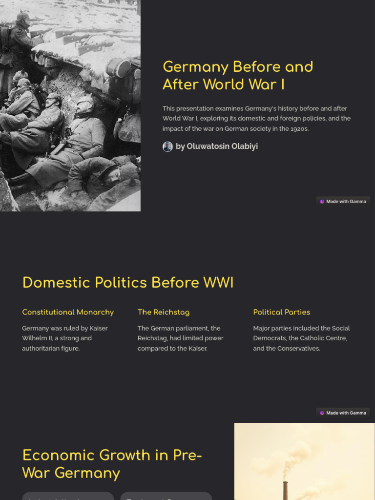 Germany Before and After World War I | PDF