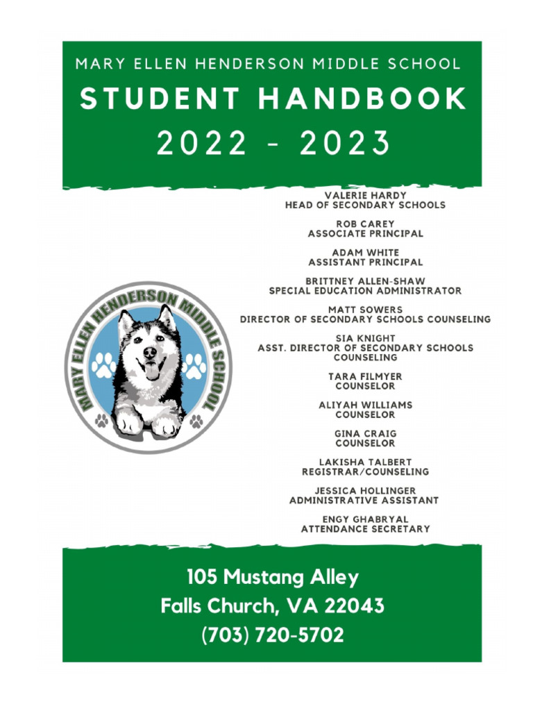 22-23 Henderson Student Handbook - Google Docs | PDF | Clothing | Teachers