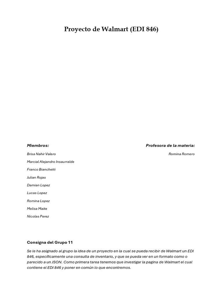 Walmart EDI 846 V2 | PDF | Walmart | Tecnologías de la información