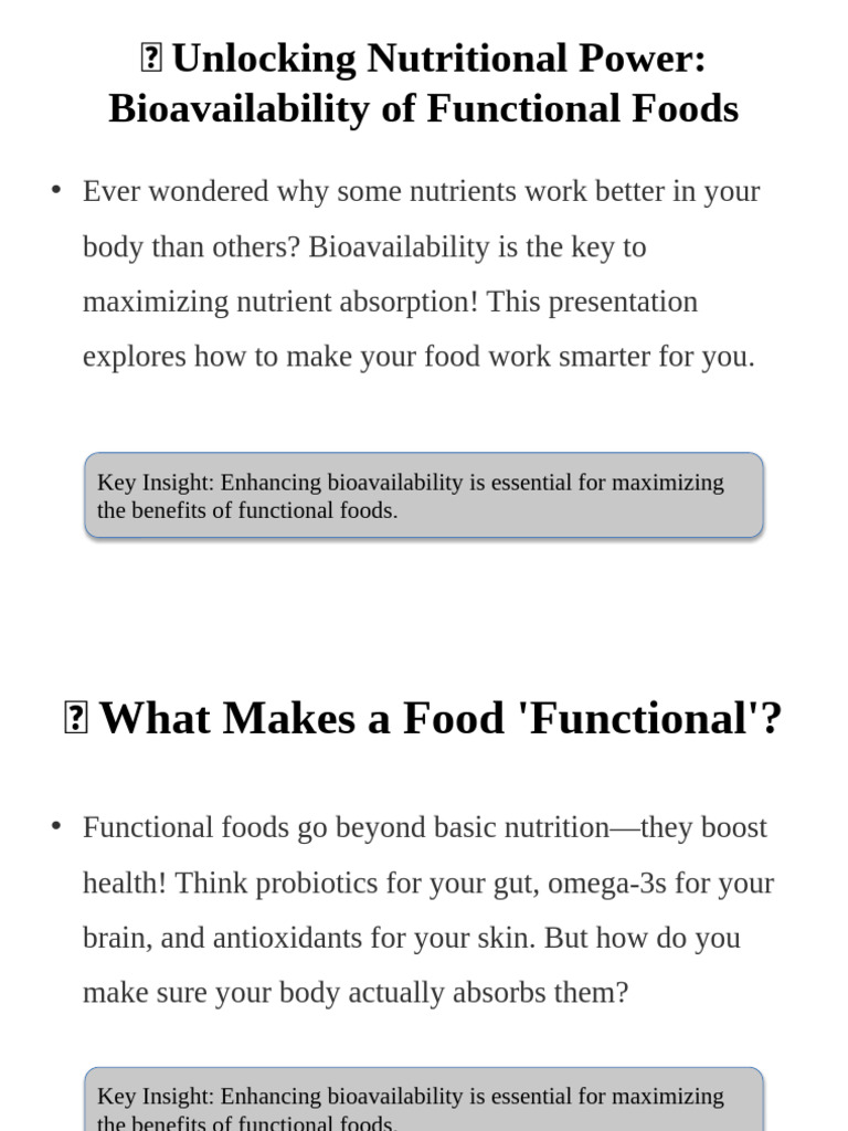 Engaging Bioavailability Functional Foods (1) | PDF | Nutrients | Foods