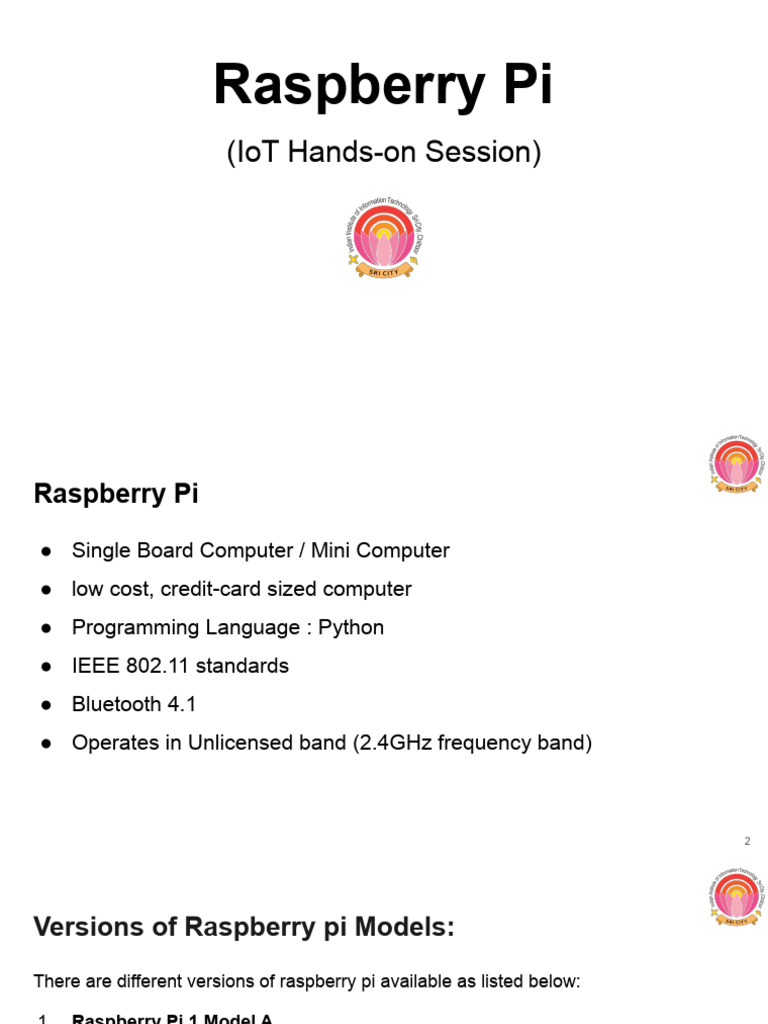 Raspberry Pi Introduction - IoT Session | PDF | Raspberry Pi | Computing