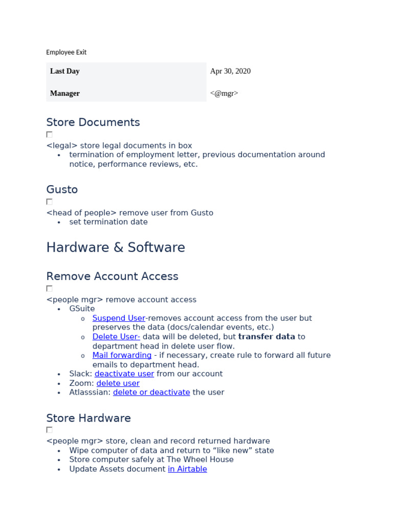 Employee Exit | PDF