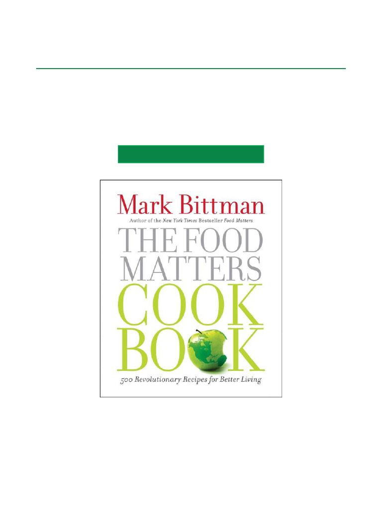 Food Matters Cookbook: 500 Recipes | PDF