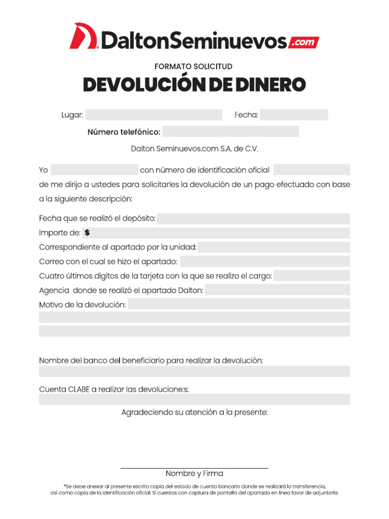 Formato Devolucion Nuevo | PDF