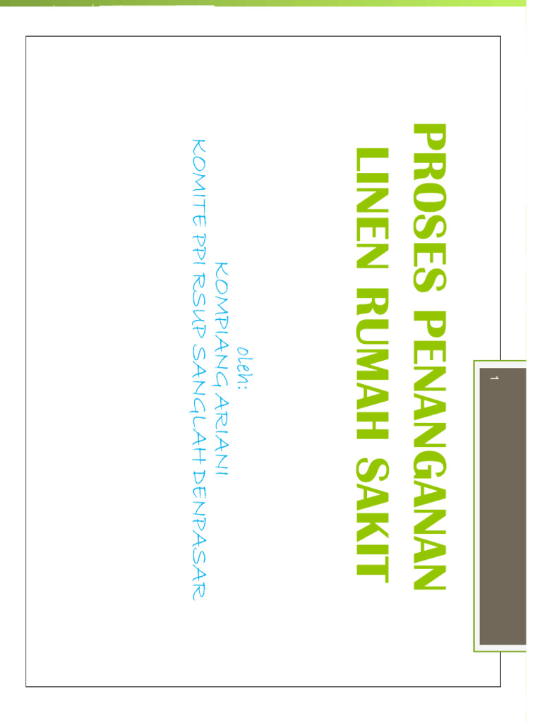 proses penanganan linen rumah sakit | PDF