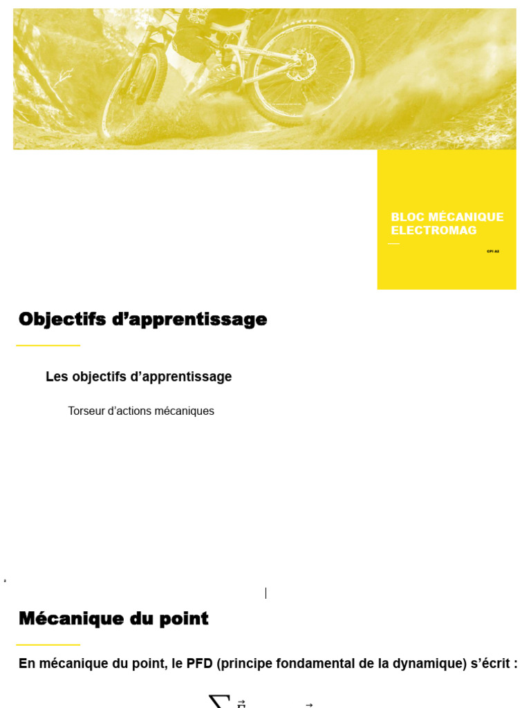 Principe fondamental de la dynamique | PDF | Moment d'une force | Lois ...