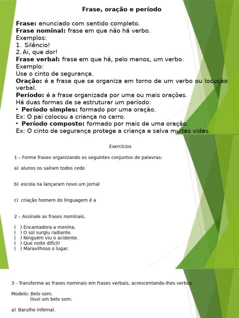 Frase - oração - período | PDF | Assunto (gramática) | Linguística